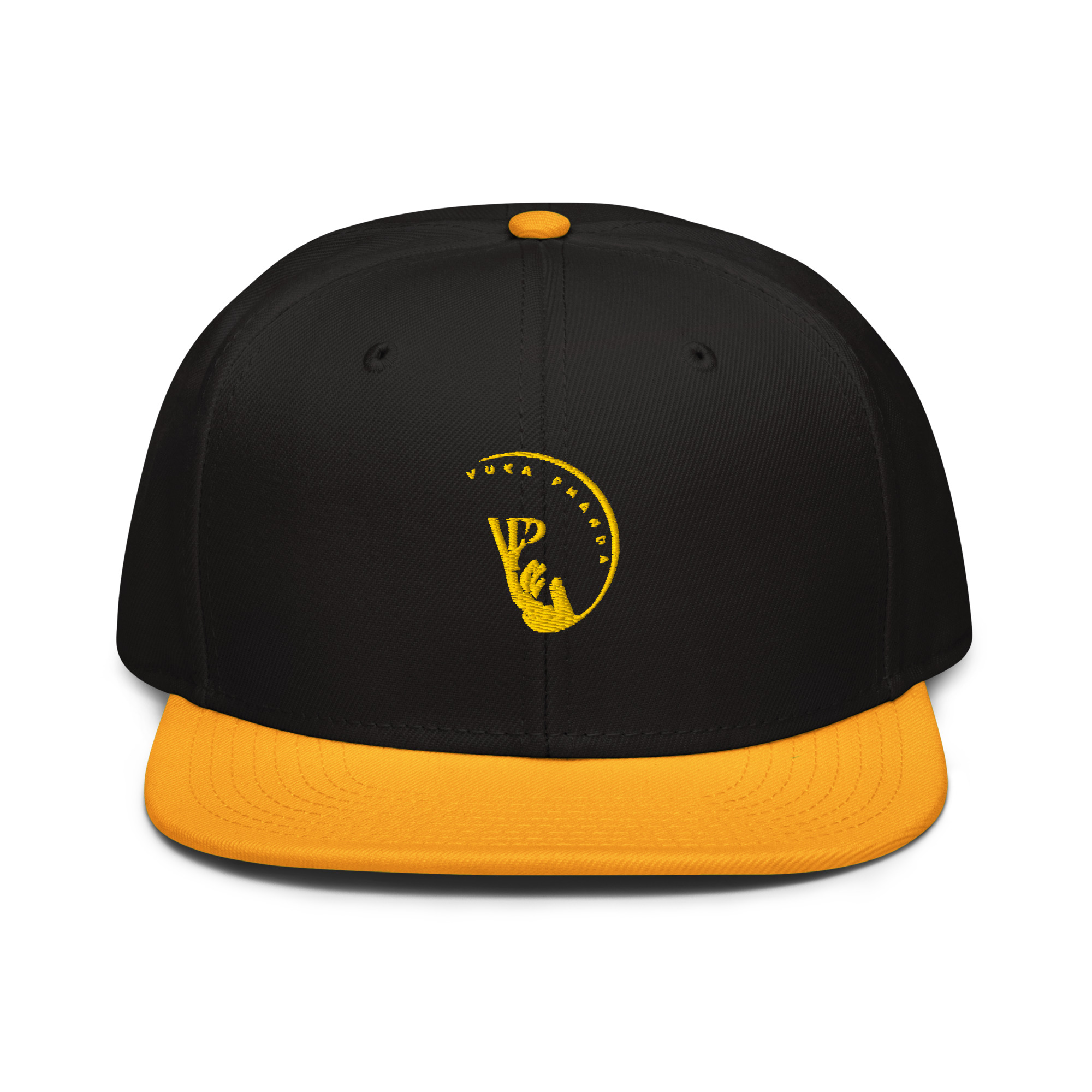Snapback-Cap-gold-black-front - Vuka Phanda